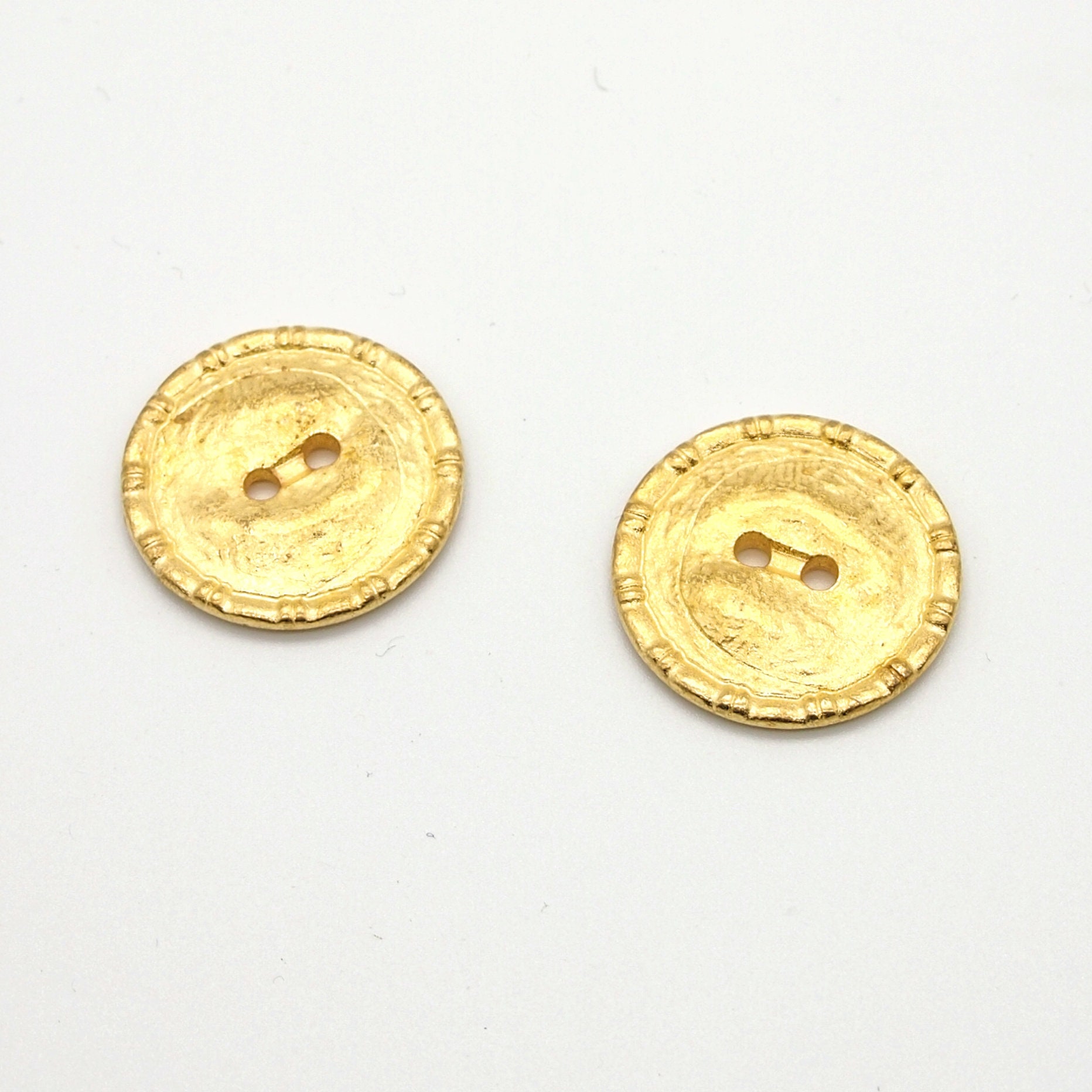 Vintage Style 2 Hole Buttons 10 Pcs 21mm Matte Gold/matte - Etsy