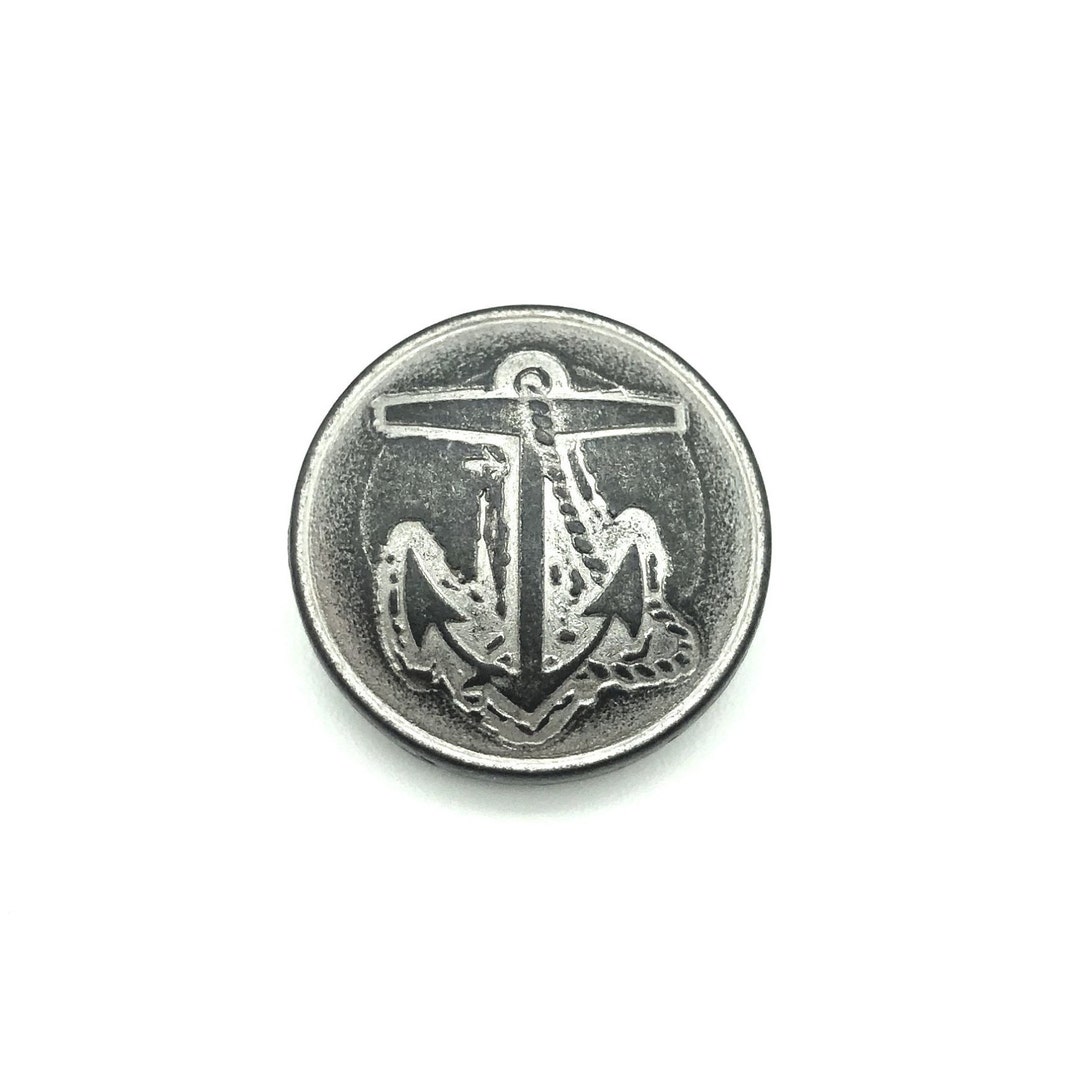 Nautical Anchor Metal Buttons 5 Pcs 19mm Etsy