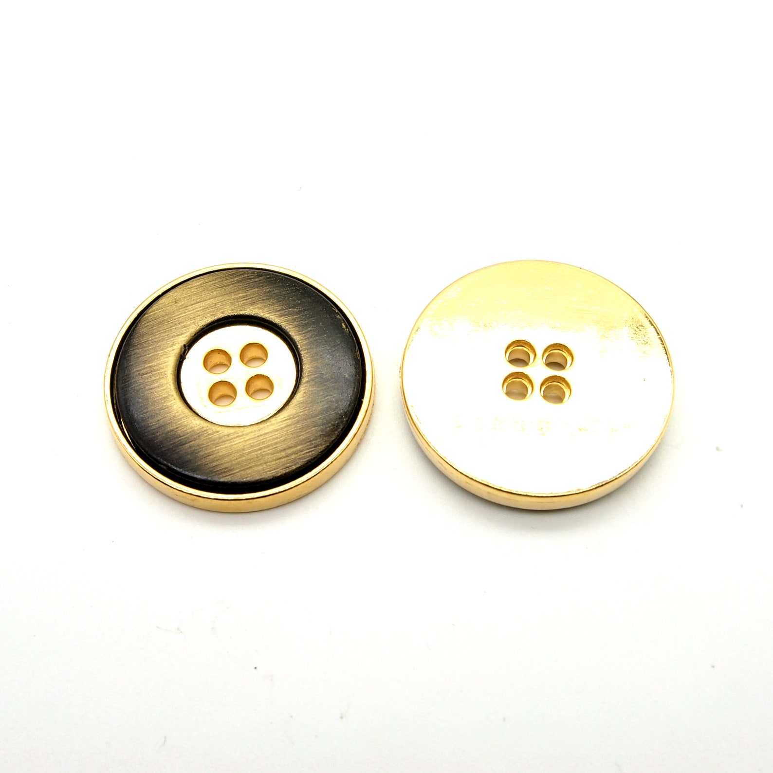 Brushed Brass Shiny Gold 4 Hole Button (5pcs) - 25mm - Etsy