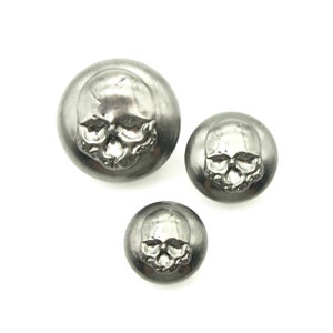 Skull Buttons (10pcs) - 15/17/23mm; Pewter/silver - Etsy