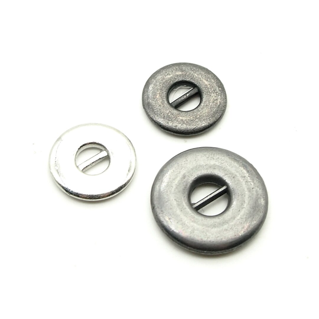 Donut Button (10pcs) - 11/15mm; Pewter/silver - Etsy
