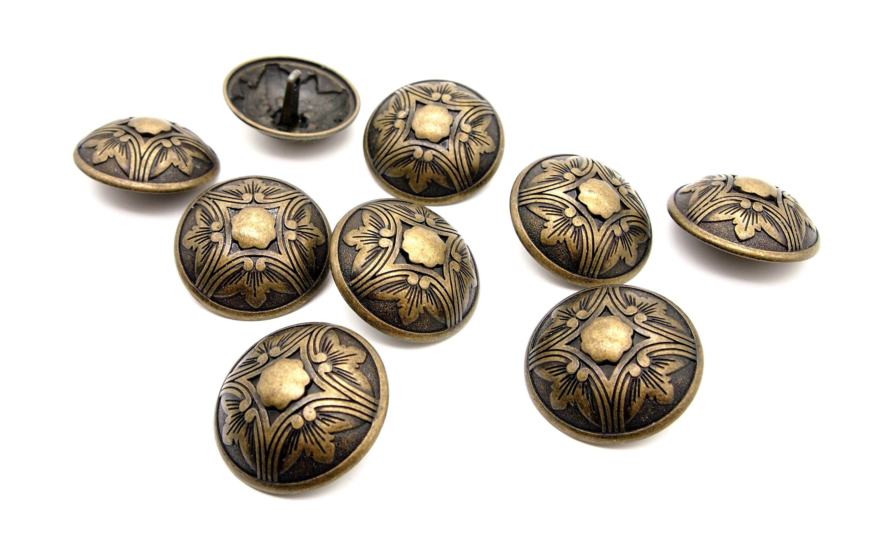 Large Antique Floral Button (5 Pcs) - 33mm - Etsy
