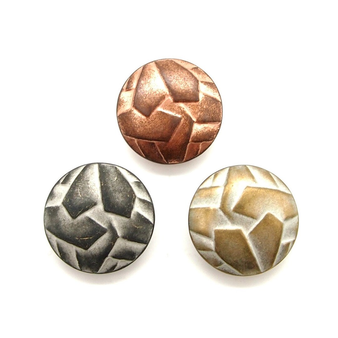 Dimensional Button (10pcs) - 20mm; Copper/oxidized Tin/brass Tin - Etsy