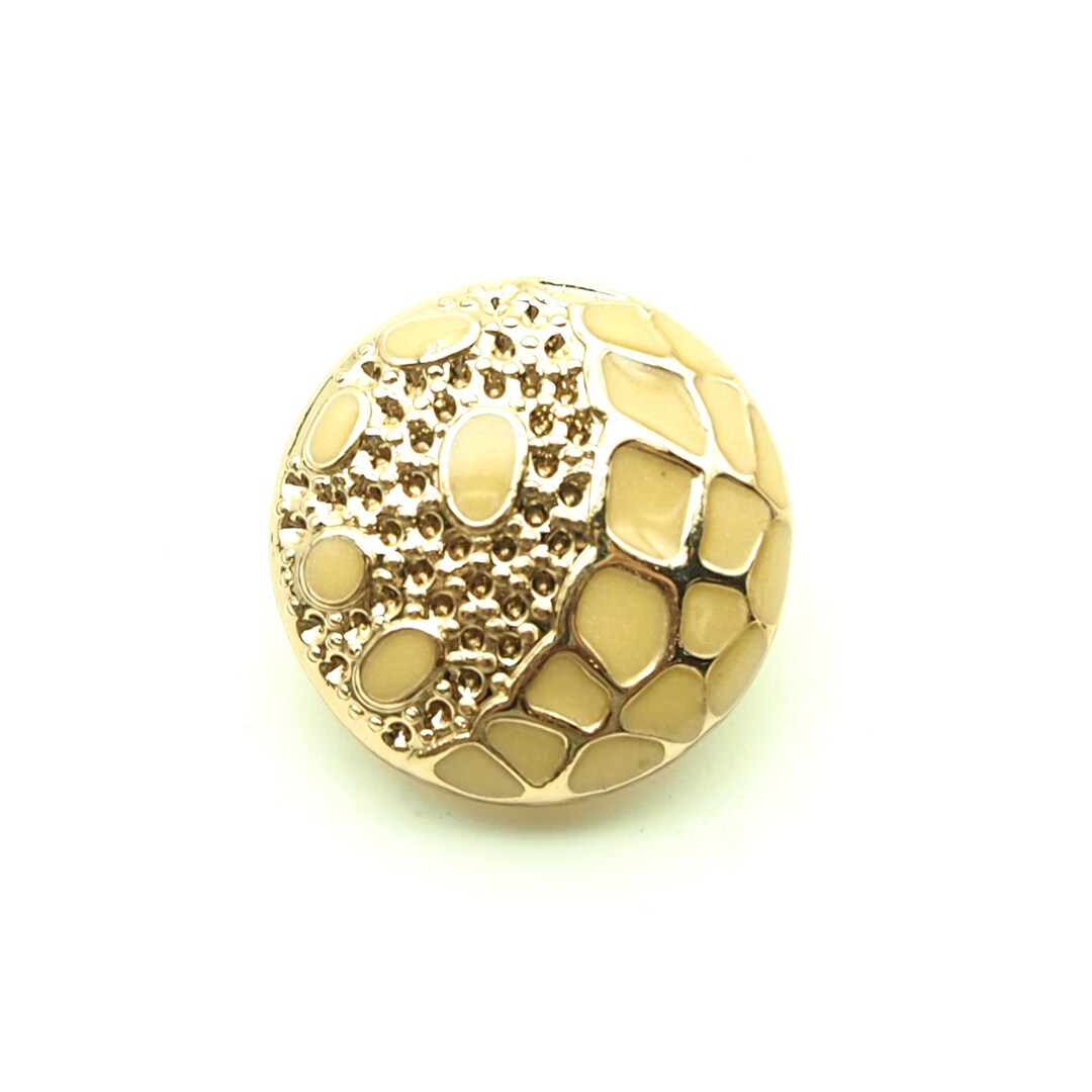 Vintage Gold Button (5pcs) - 18mm; Gold & Ivory - Etsy