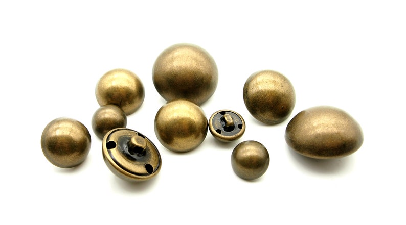 Dome Brass Buttons - 14/17/19/20/23/28mm; Antique Brass - Etsy