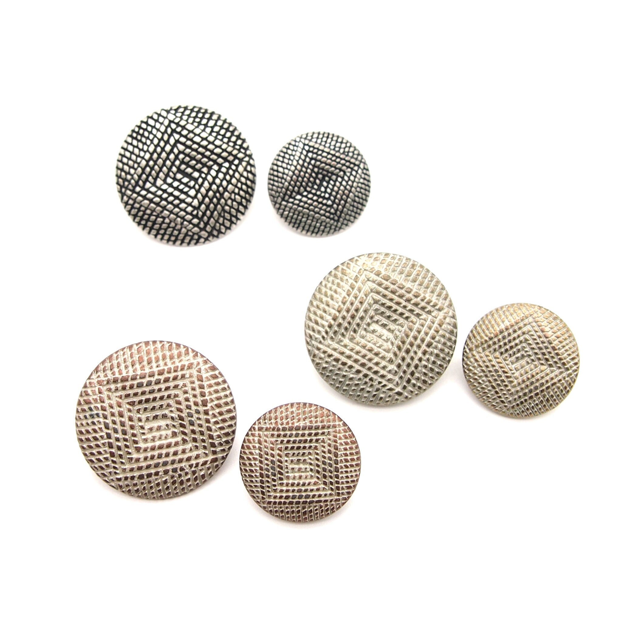 Vintage Buttons 10pcs 15/21mm Copper Tin/brass Tin/tin - Etsy UK