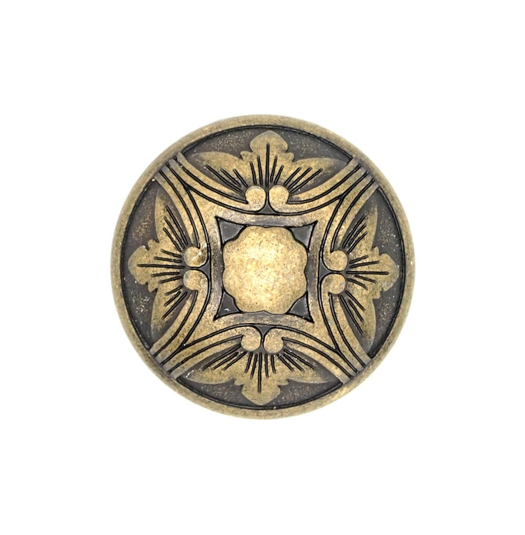 Large Antique Floral Button (5 Pcs) - 33mm - Etsy