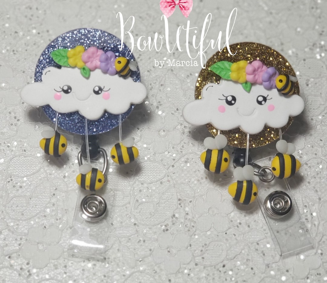 Bee ID Badge, ID Holder, Retractable Reel, ID Reel, Teacher Badge ...