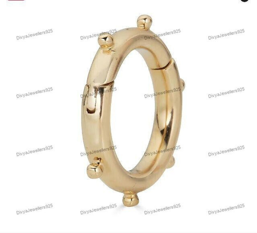 14k Solid Gold Round Carabiner Enhancer Clasp Lock, ,handmade Clasp ...