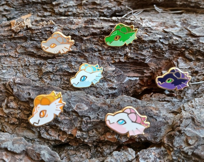 Mini Dragon Head Hard Enamel Pins - Etsy