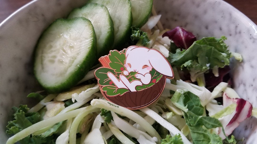 1.5" Metal Enamel Pin - Rabbit Food - Etsy