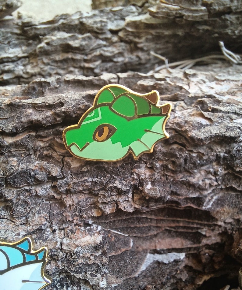 Mini Dragon Head Hard Enamel Pins | Etsy