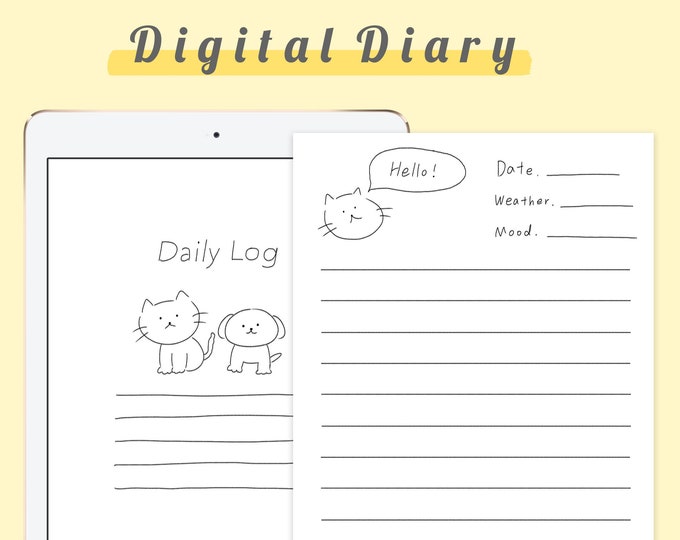 Digital Diary Goodnotes Templates for iPad - Etsy