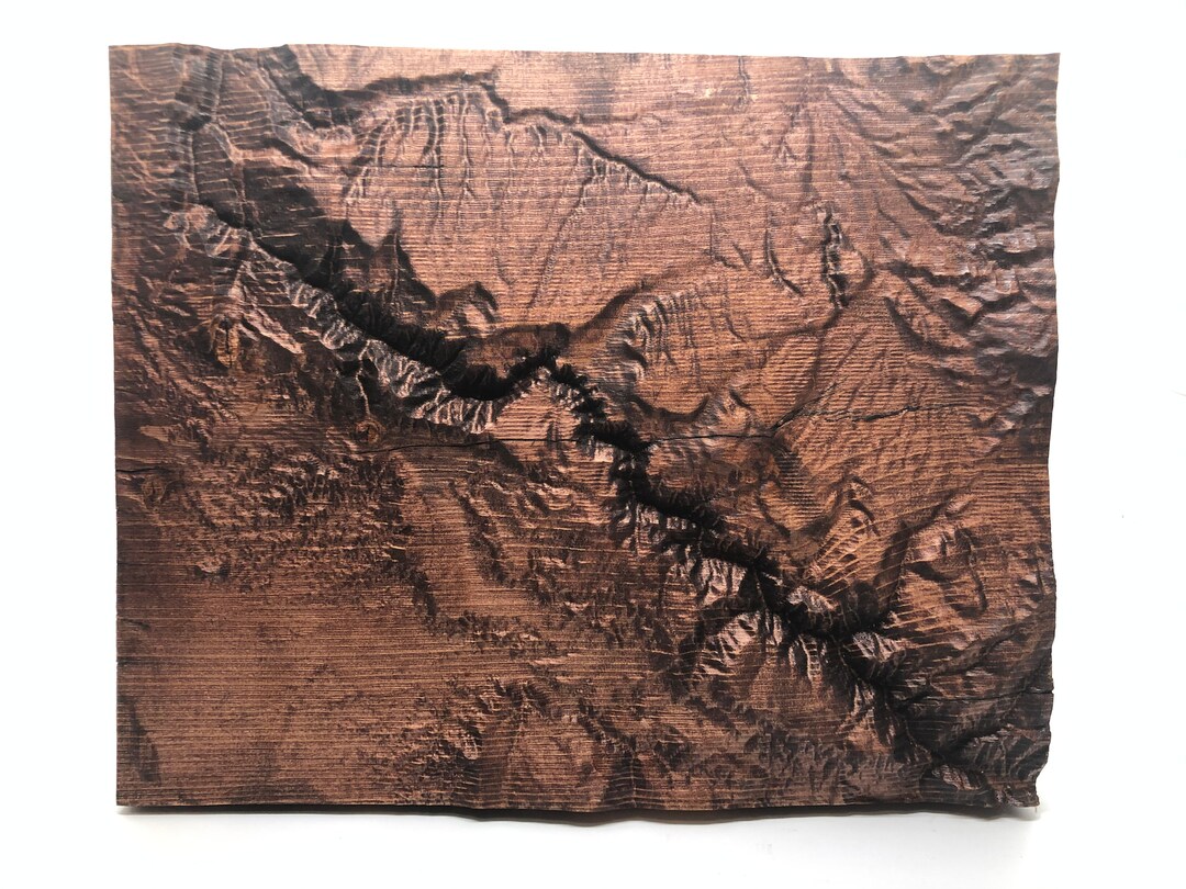Wooden 3D Topographic Carving of the Black Canyon, Colorado - Etsy