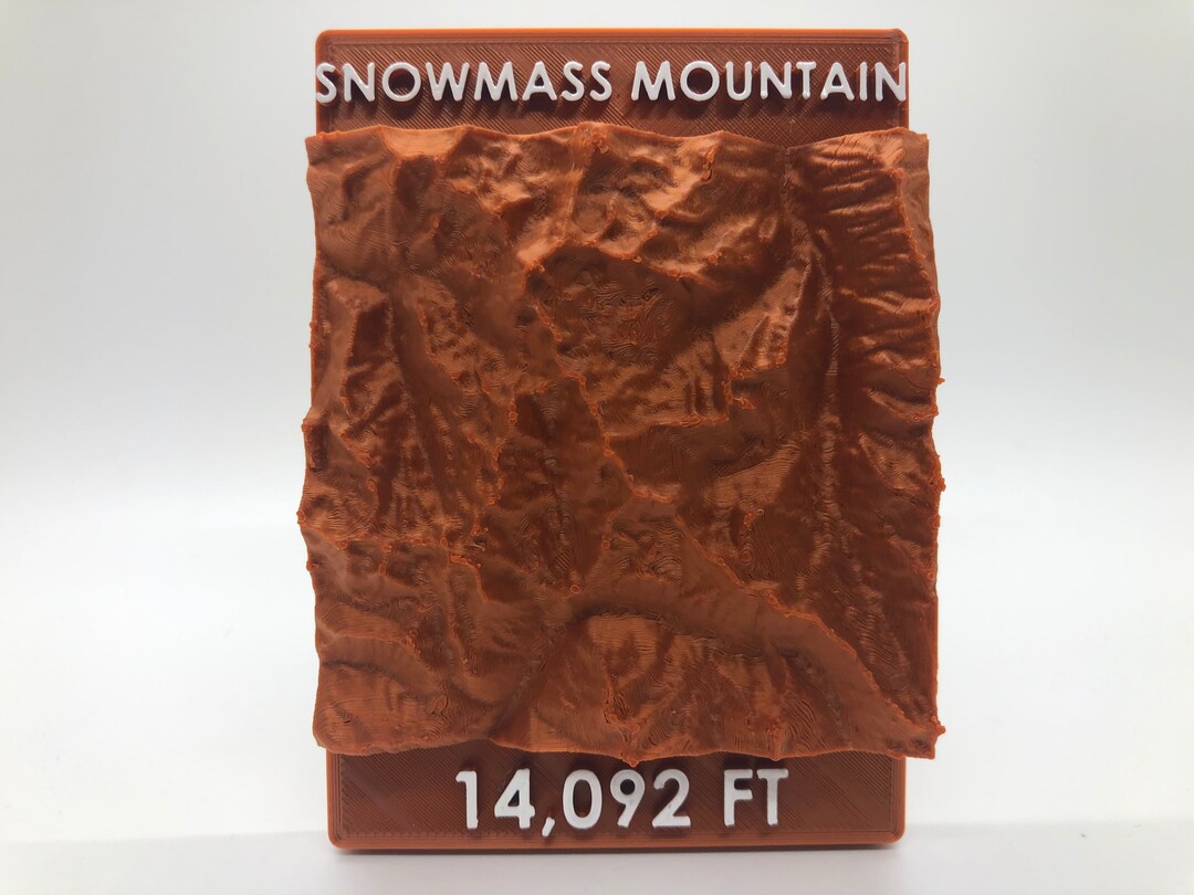 Snowmass Mountain, Colorado 14er 3D Topographic Magnet - Etsy