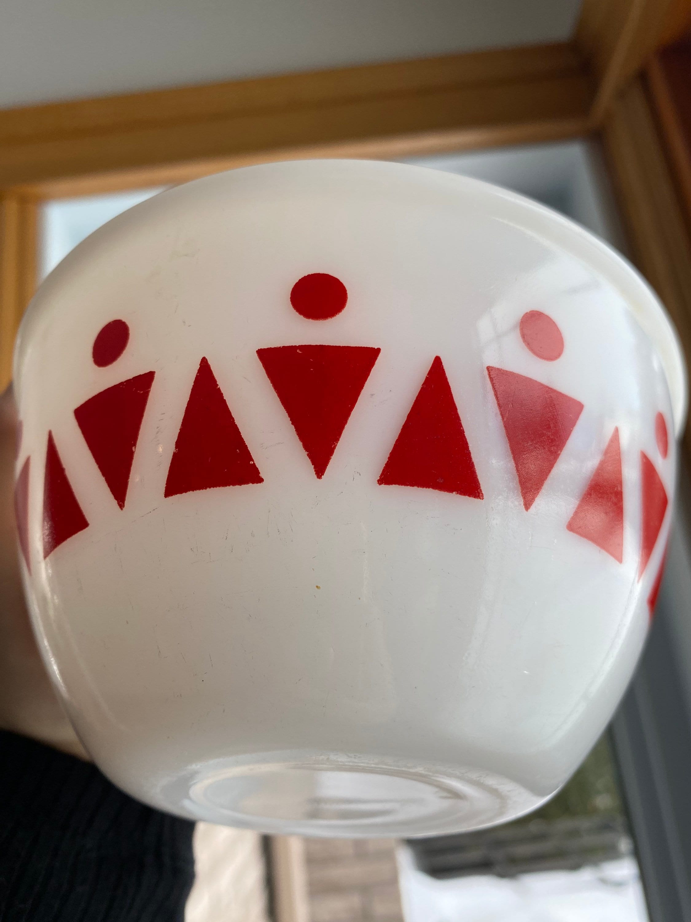 Vintage Pyrex, Vintage Hazel Atlas, Red Dots and Triangles Soup Bowl ...