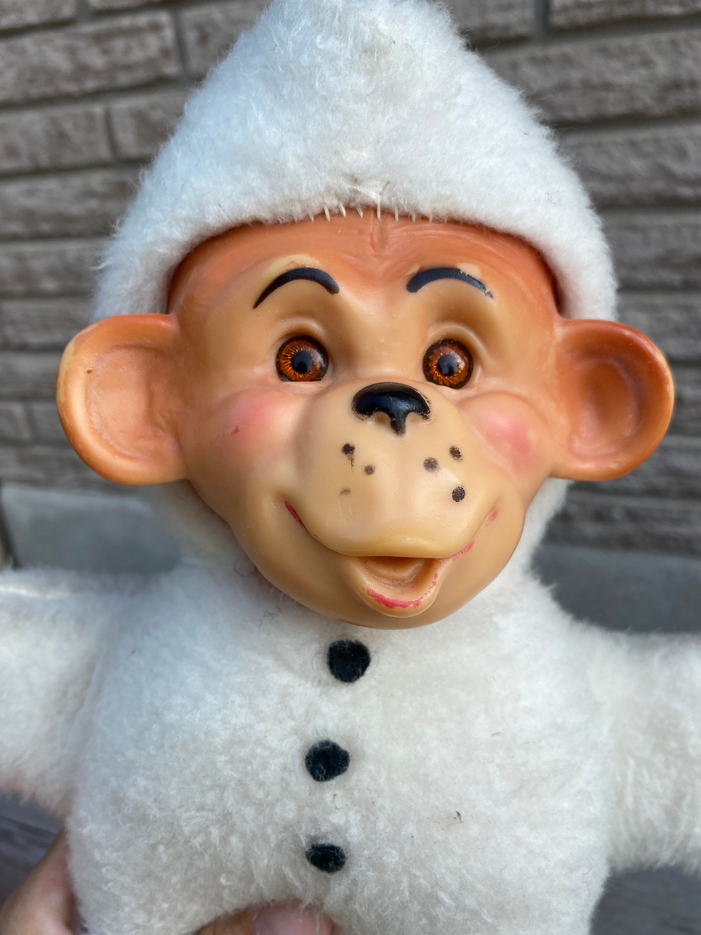 Vintage Rubber Face Monkey Plush Stuffed Toy 1960s - Etsy
