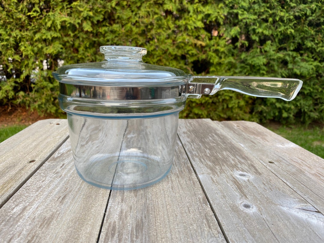 Vintage Pyrex Flameware 1.5 Quart Glass Boiler With Lid, Bain-marie ...