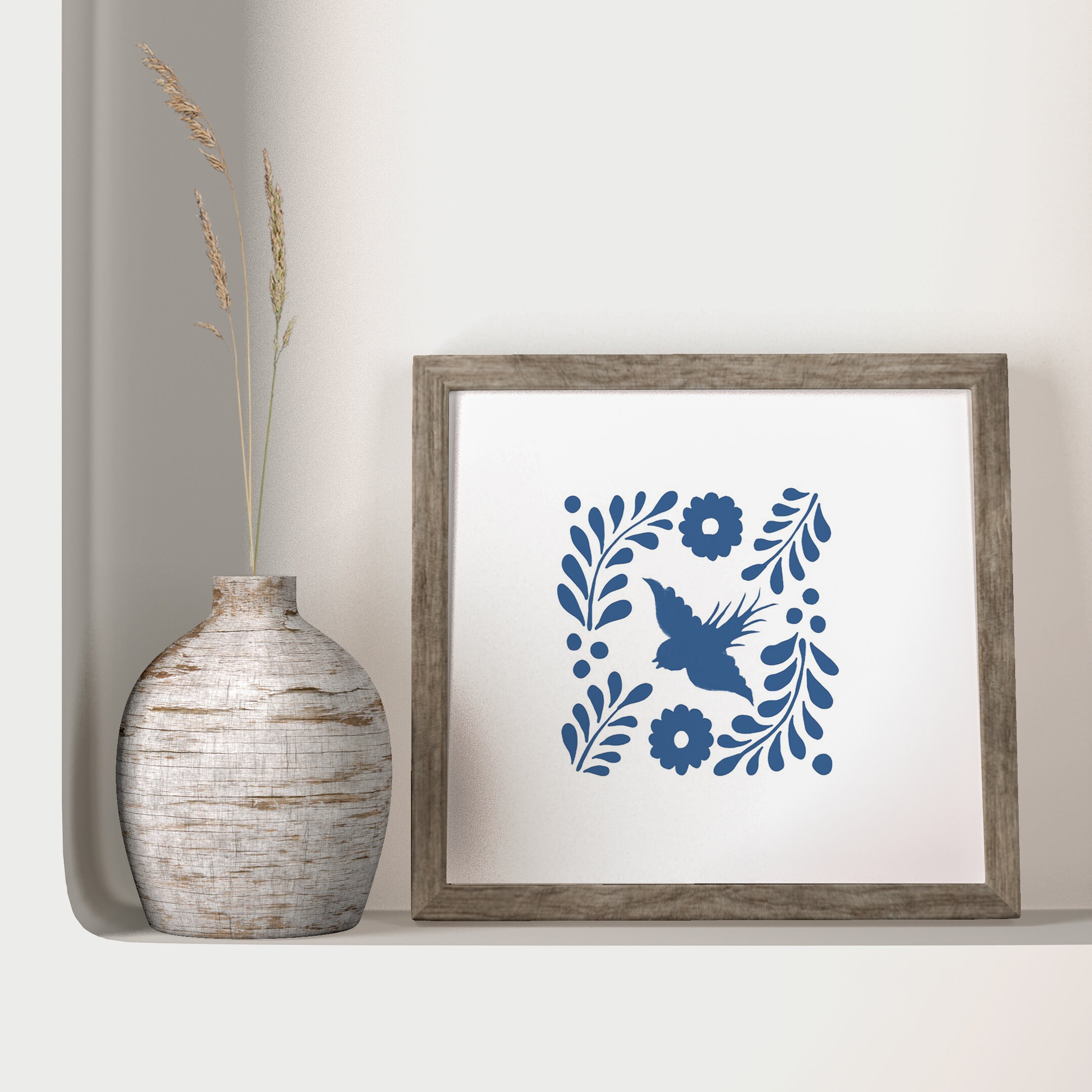 Blue Art Print Blue Poster Blue Tile Prints Blue Pattern - Etsy