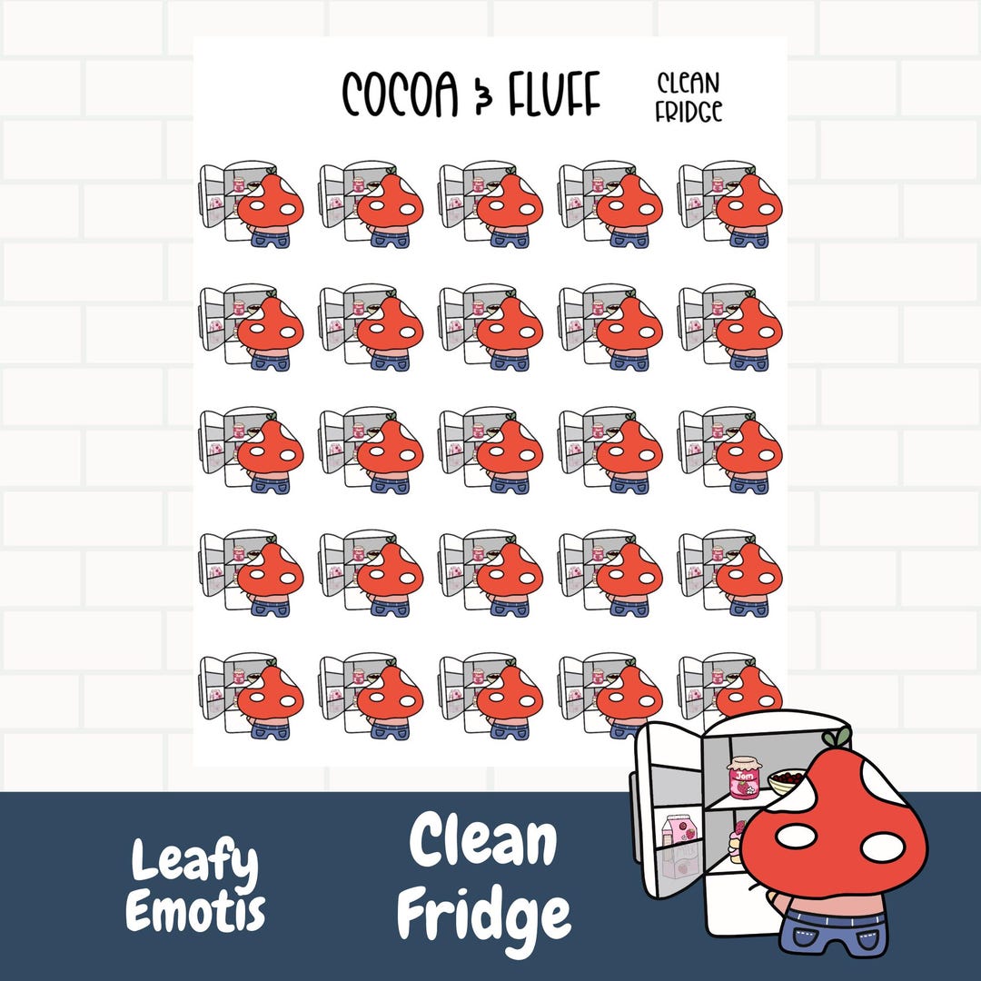 Clean the Fridge Planner Icons, Hand Drawn Leafy Icons, Leafy Planner ...
