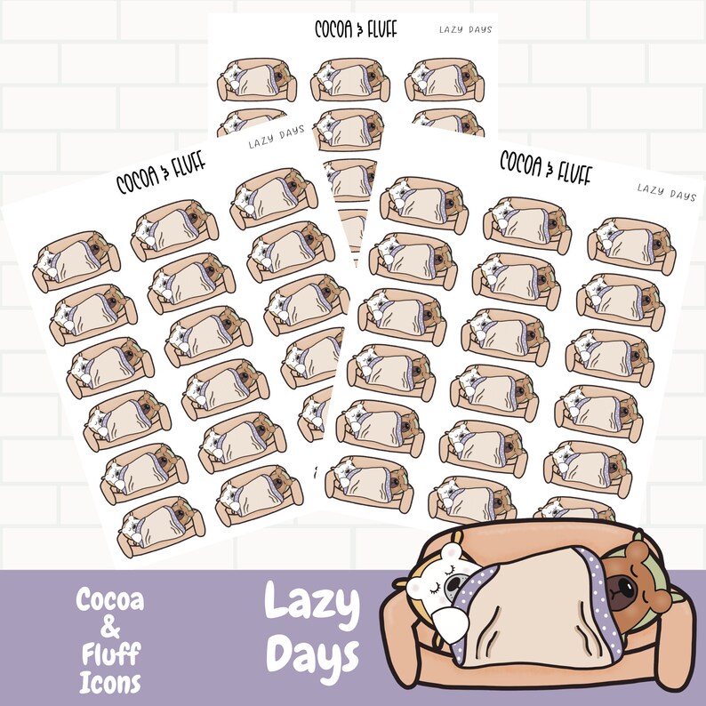 Lazy Days / Napping Doodle Icons/ Icon Planner Stickers/ Hand - Etsy
