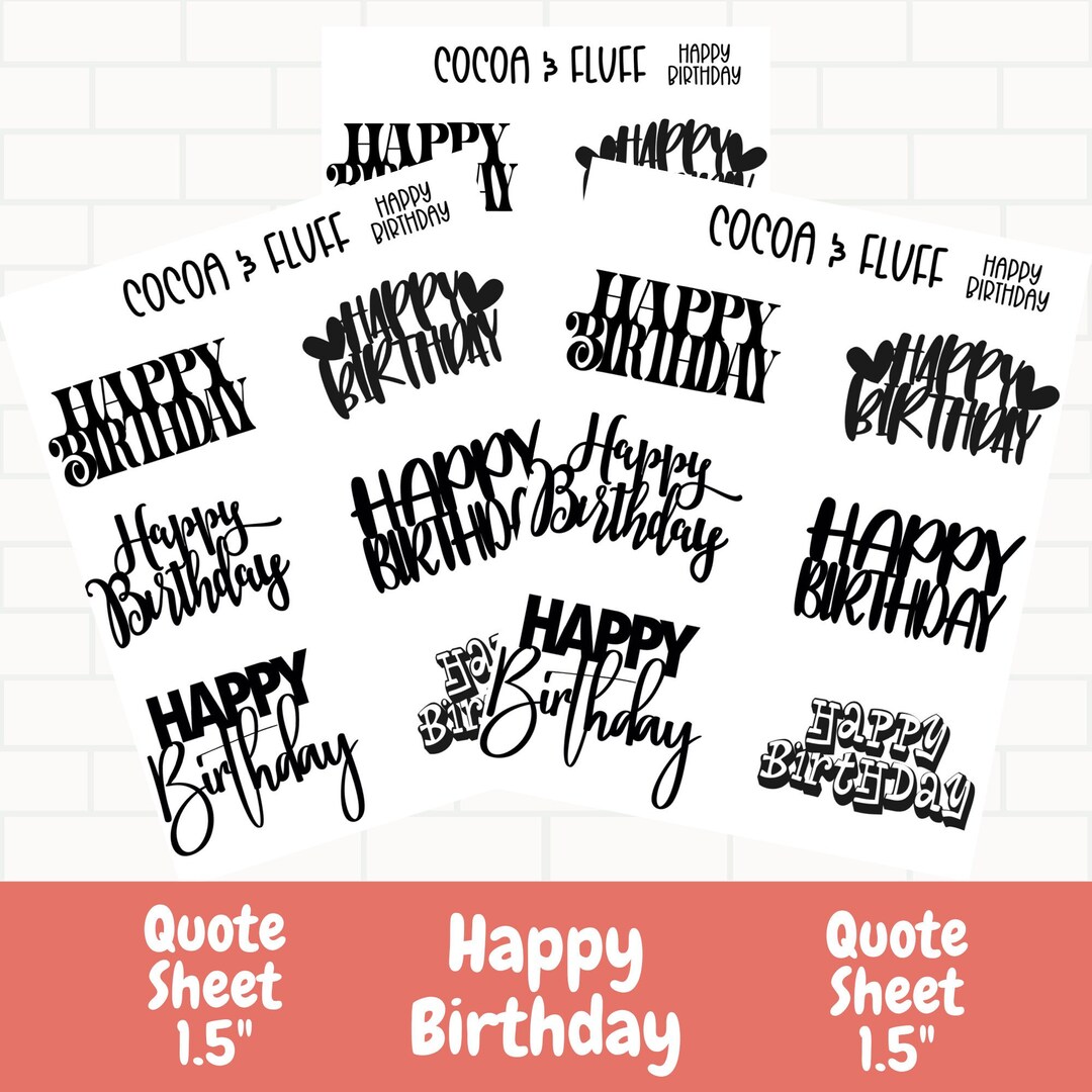 Happy Birthday Planner Sticker Quotes, Bday Quotes, Fun Quotes for ...