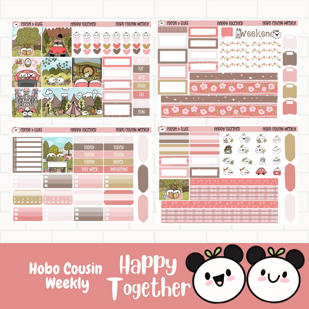 Happy Together Planner Stickers, Hobonichi Cousin Weekly Sticker Kit ...