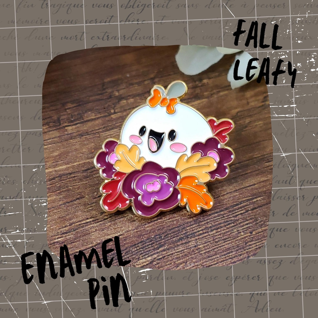 Cute Fall Leafy Enamel Pin - Autumn Art Pin - Meme Pin - Cute Pin ...