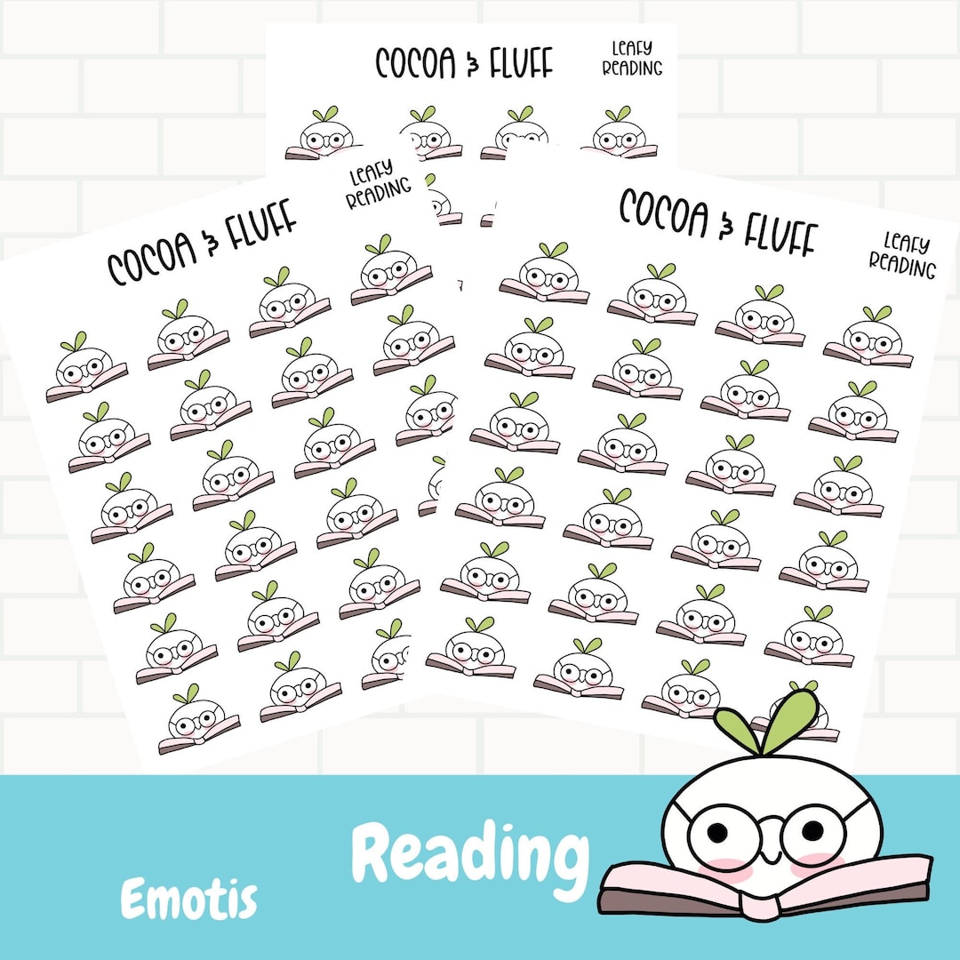 Reading Leafy Planner Icons, Hand Drawn Planner Book Lover Icons, Leafy ...