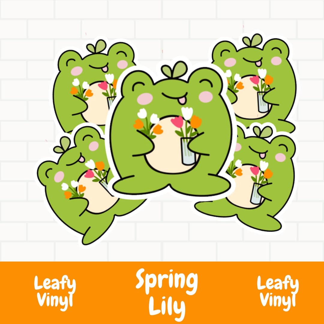 Spring Lily Vinyl Sticker, Hand Drawn, Leafy and Friends, Vinyl ...