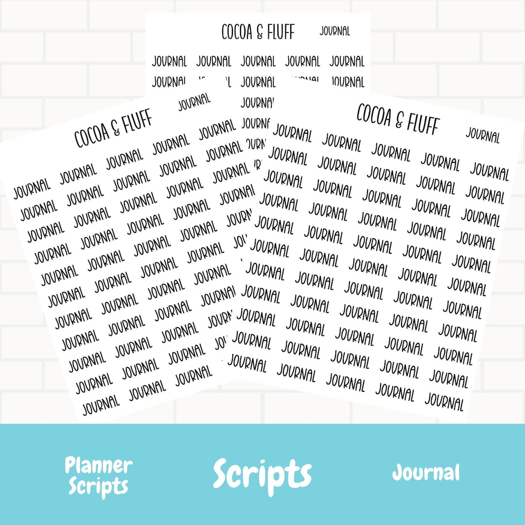 Journal Script Stickers, Scripts, Family Script Stickers, Home Scripts ...