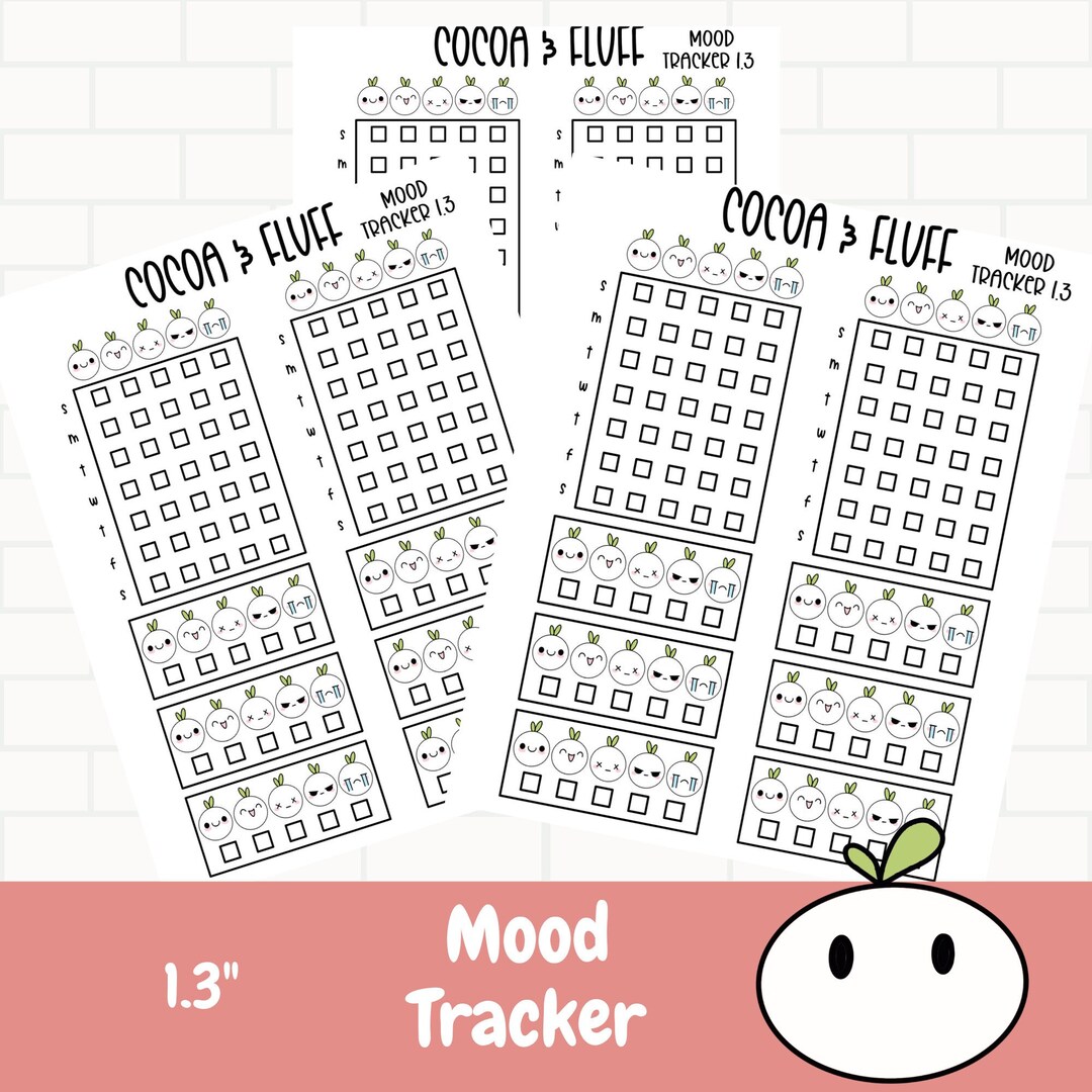 Mood Tracker Leafy Planner Icons, Hand Drawn Stickers, Leafy Planner ...