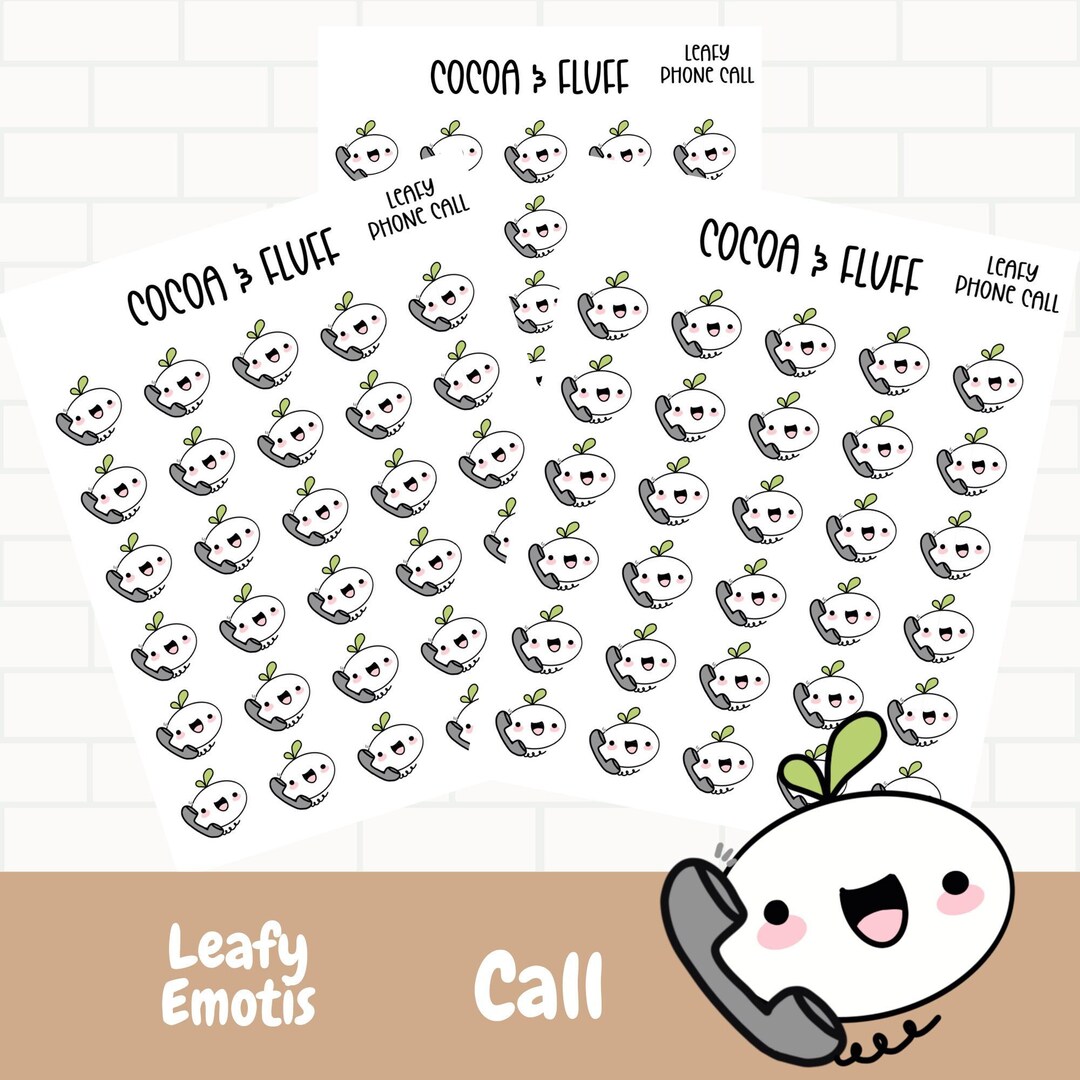 Phone Call Leafy Planner Icons, Hand Drawn Planner Talk on the Phone ...