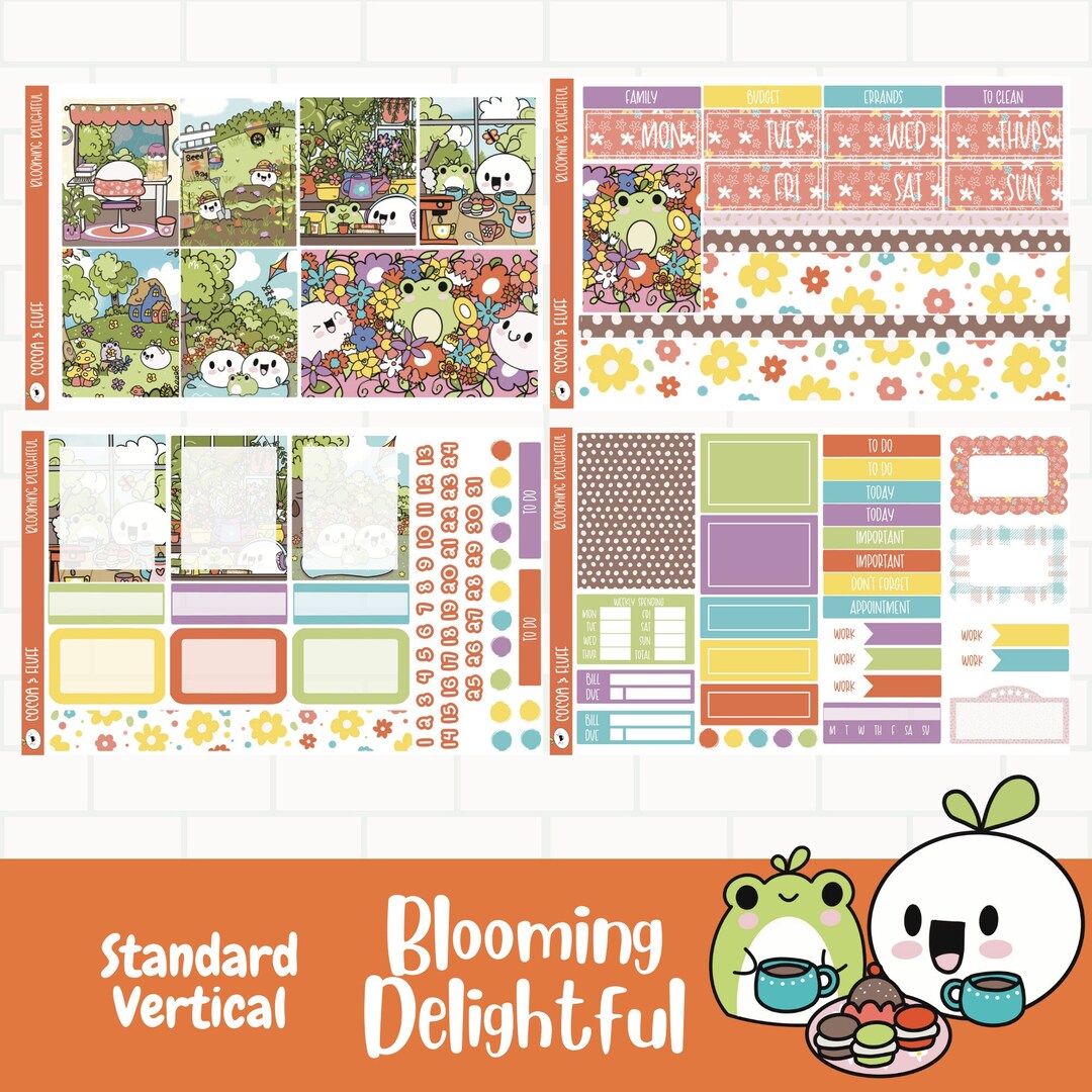 Blooming Delightful Planner Stickers, Planner Sticker Kit, Spring ...