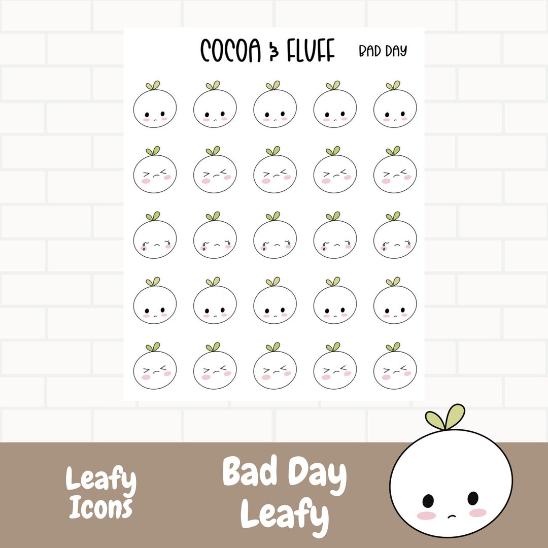 Bad Day Planner Icons, Hand Drawn Art, Sad Planner Stickers, Crying ...
