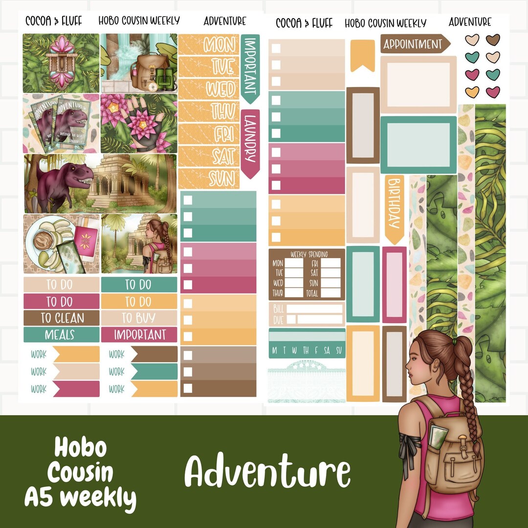 Adventure Planner Stickers, Hobonichi Cousin Sticker Kit, Hobo Weekly ...