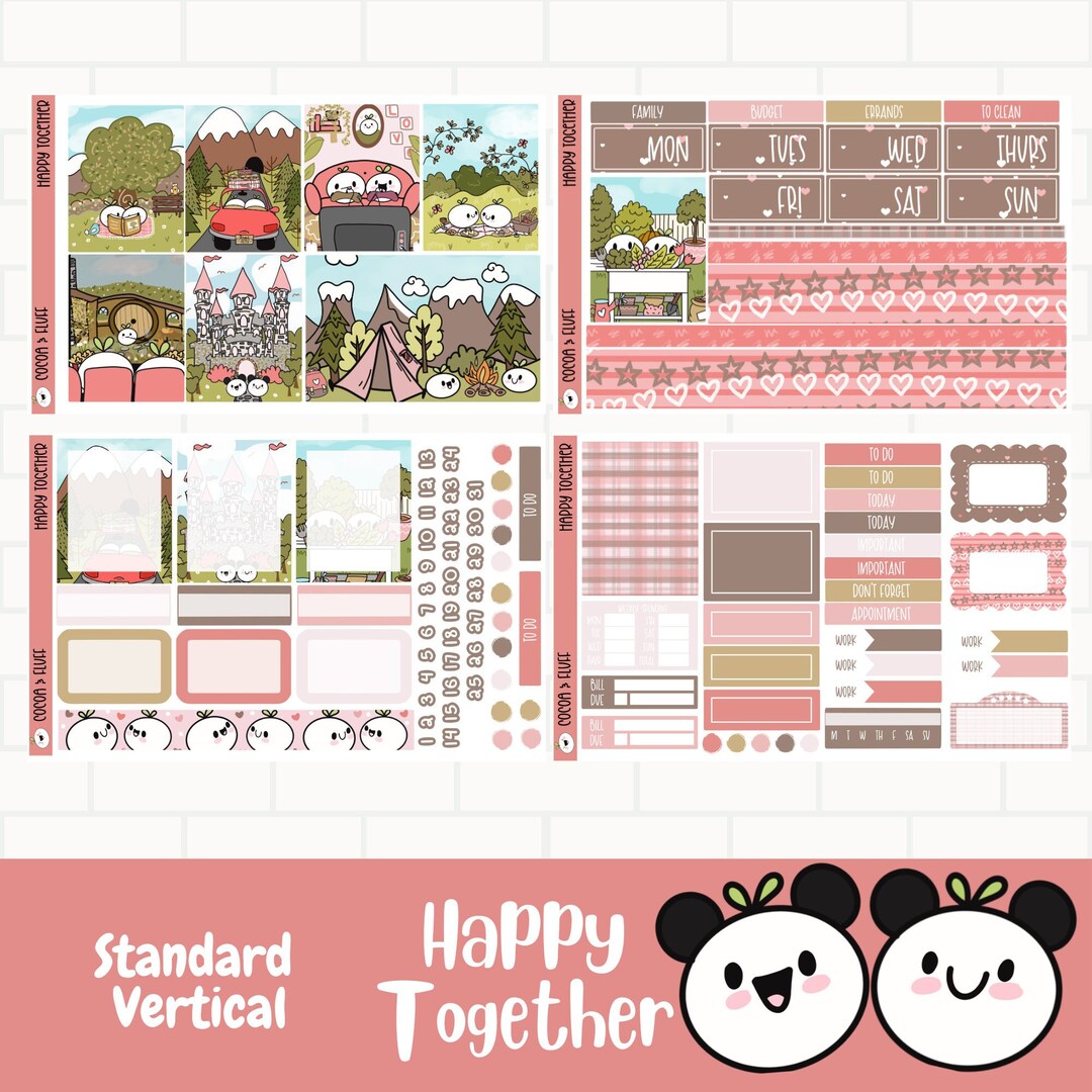 Happy Together Planner Stickers, Planner Sticker Kit, Valentines ...