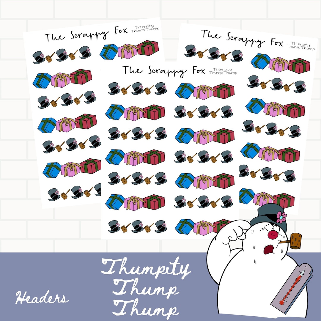 Thumpity Thump Thump Planner Dividers, Planner Divider Stickers, Frosty ...
