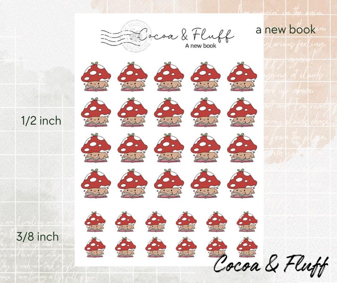 A New Book Planner Icons, Hand Drawn Stickers, Leafy Planner Icons ...