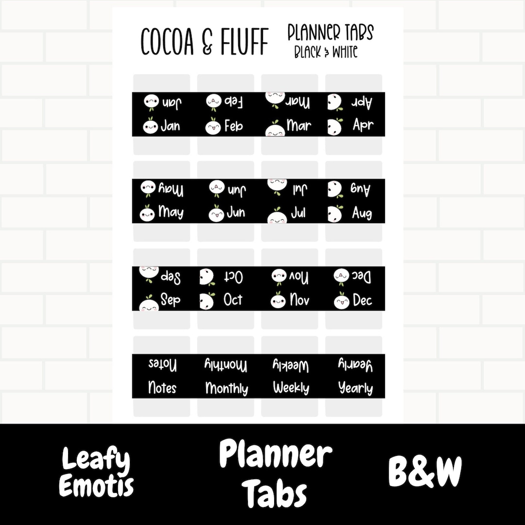 Leafy Planner Mico Tabs, Colorful Mini Tabs, Planner Tabs, Cousin ...