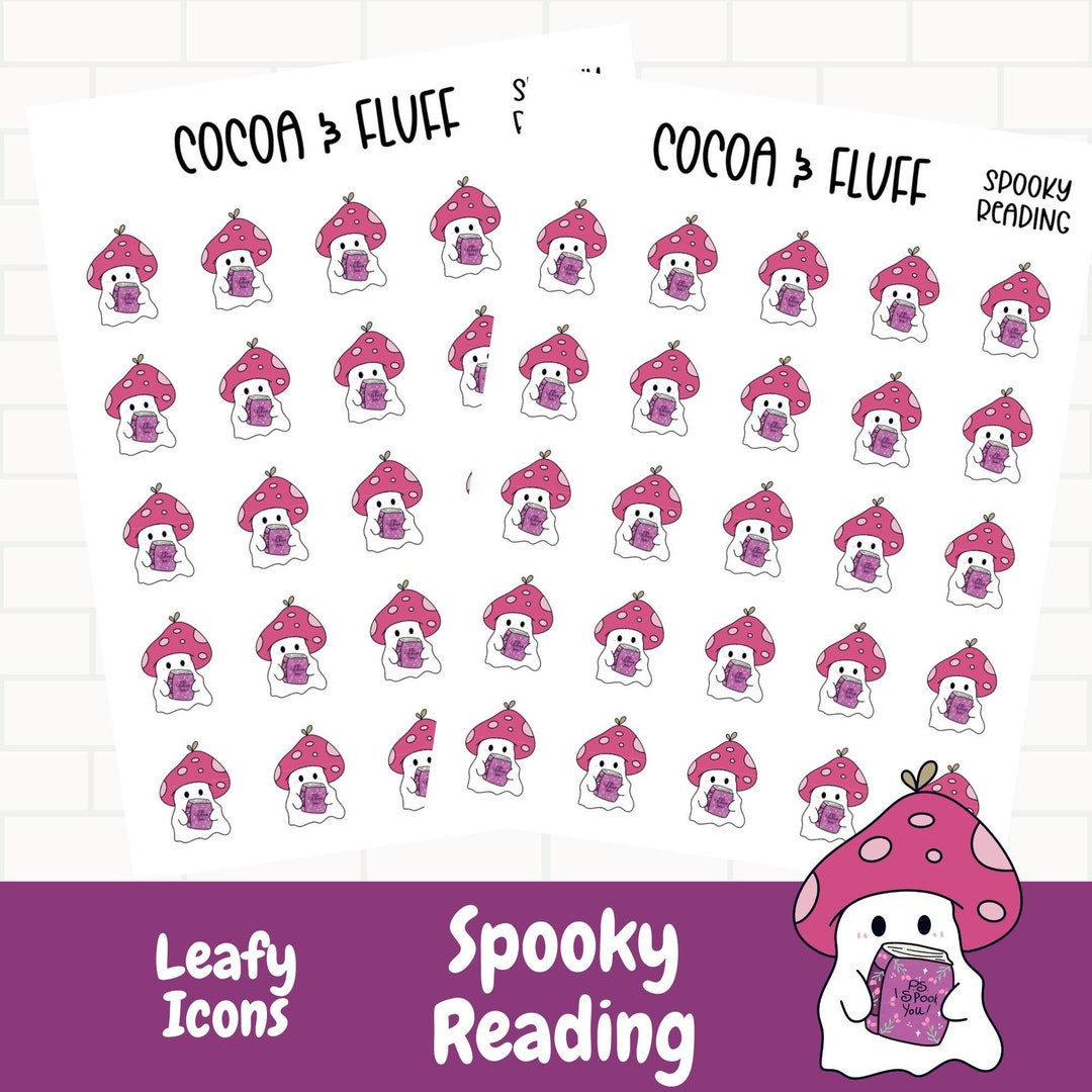 Spooky Reading Planner Icons, Buttons Reading Halloween, Hand Drawn ...