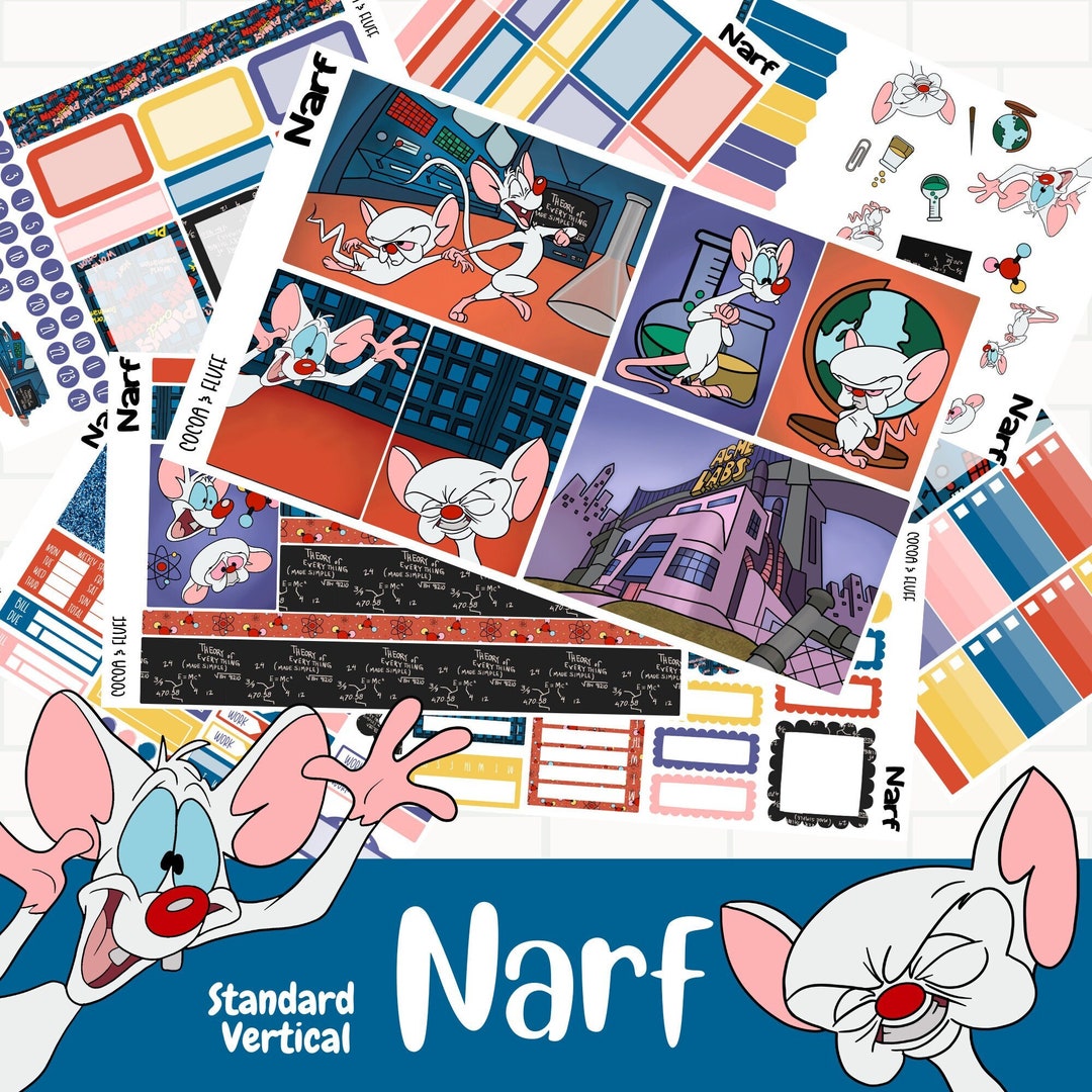 Narf Standard Vertical Stickers, Animaniacs Planner Stickers, Pinky and ...