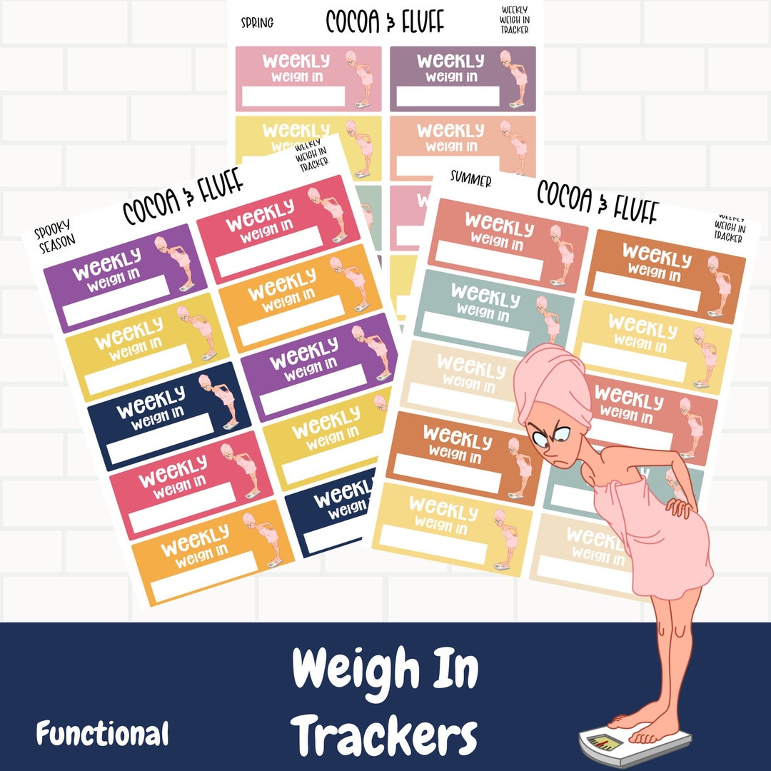 Planner Sticker Functionals, Weigh in Trackers, Seasonal Colors, Functionals, Planner Stickers ...