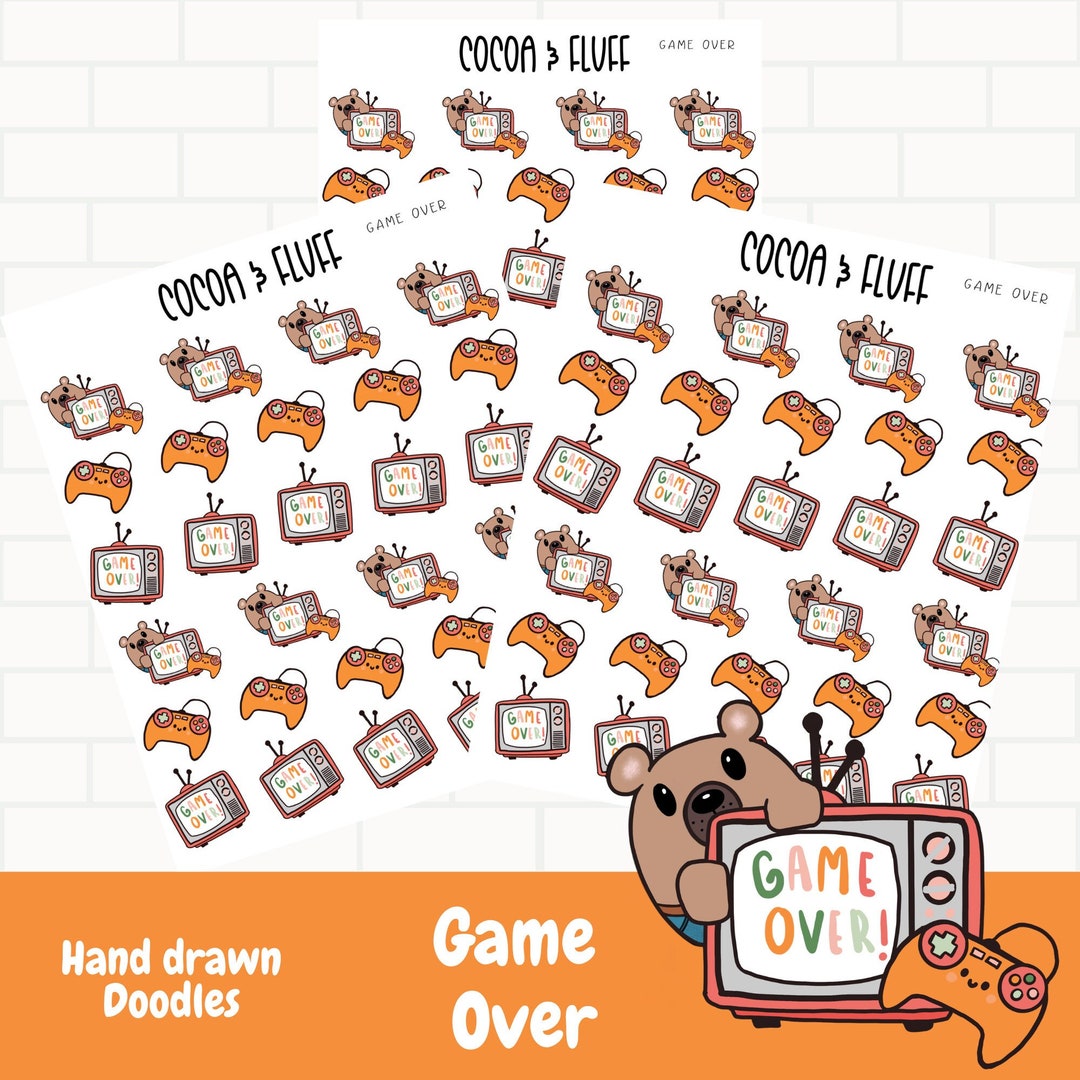 Game Over / Game Night Doodle Icons/ Icon Planner Stickers/ Hand Drawn ...
