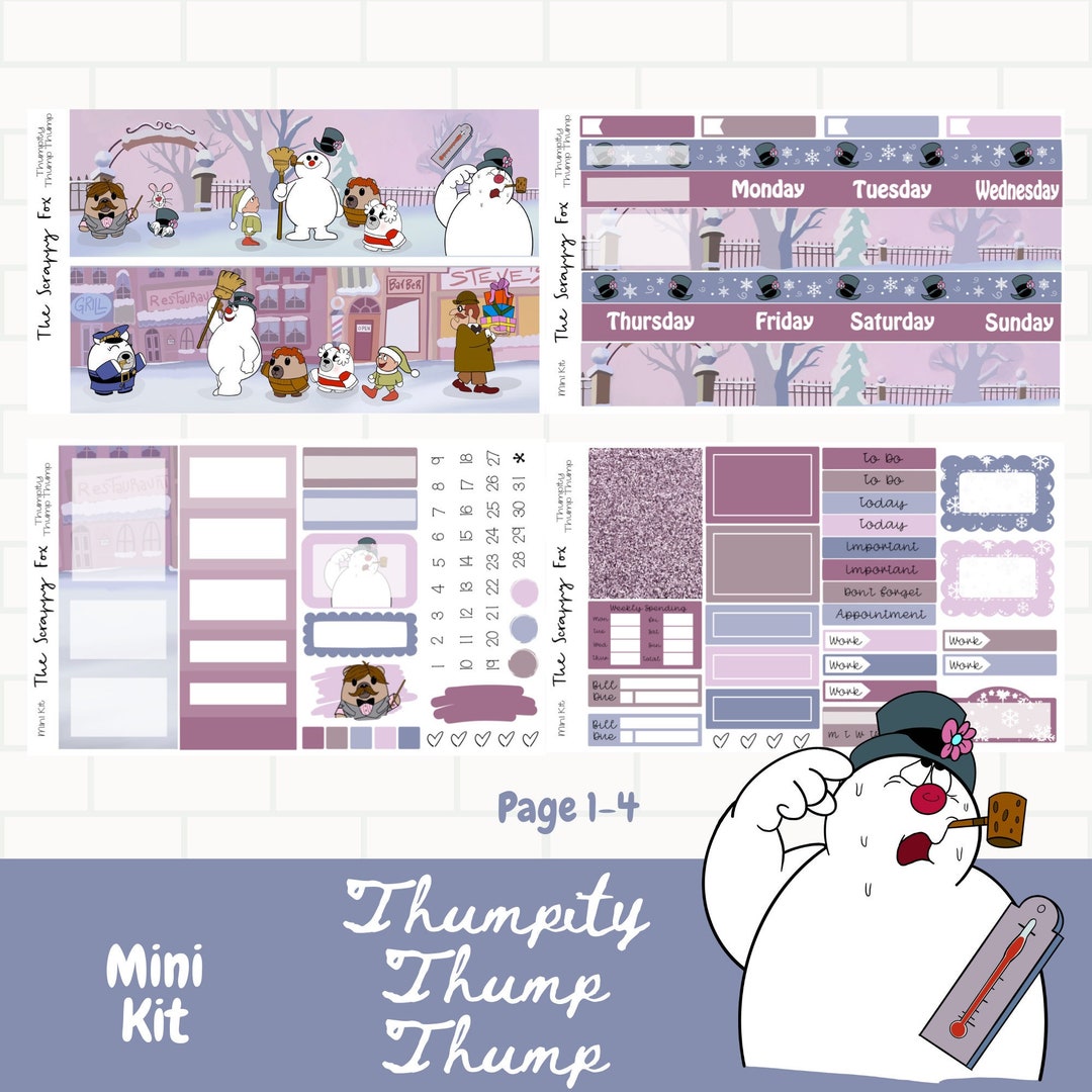 Thumpity Thump Thump Planner Stickers, Planner Sticker Kit, Frosty ...