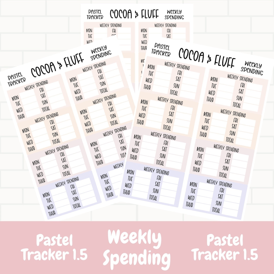 Weekly Spending Trackers Planner Stickers, Functional Planner Stickers ...