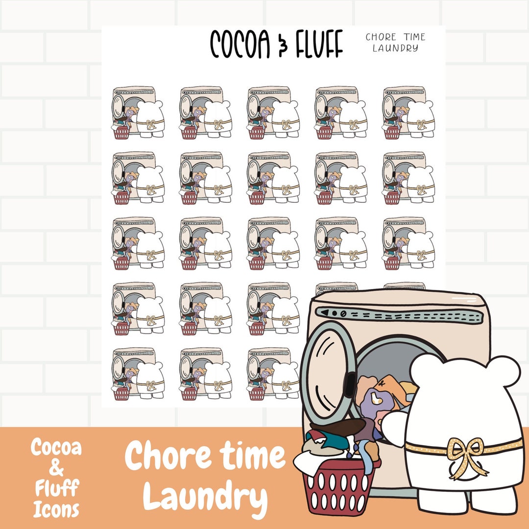 Chore Time / Laundry Doodle Icons/ Icon Planner Stickers/ Hand Drawn ...