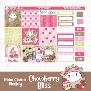 Chocoberry Bliss Hobonichi Cousin Planner Stickers, Weekly Sticker Kit ...