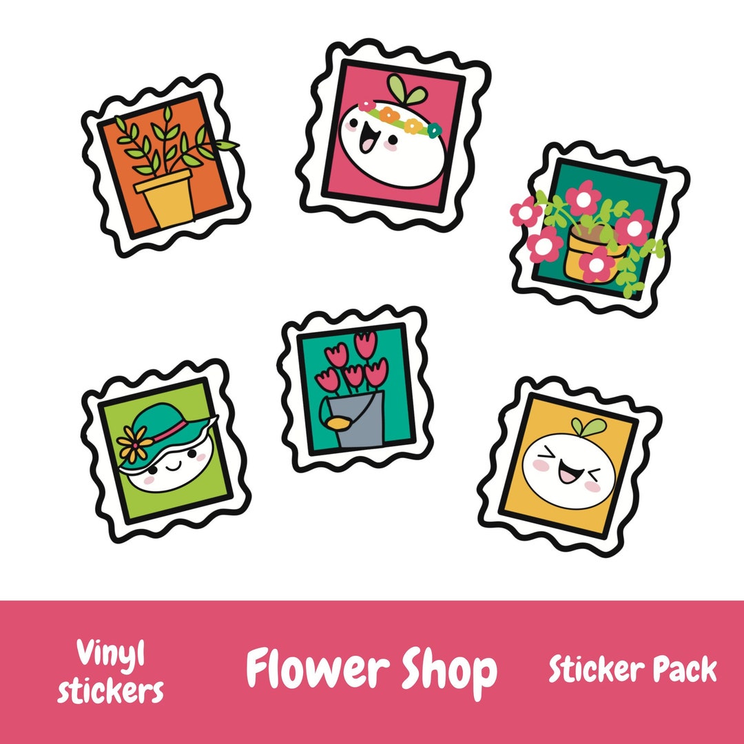 Flower Shop Sticker Pack / Hand Drawn Stickers / Leafy Vinyl Planner ...