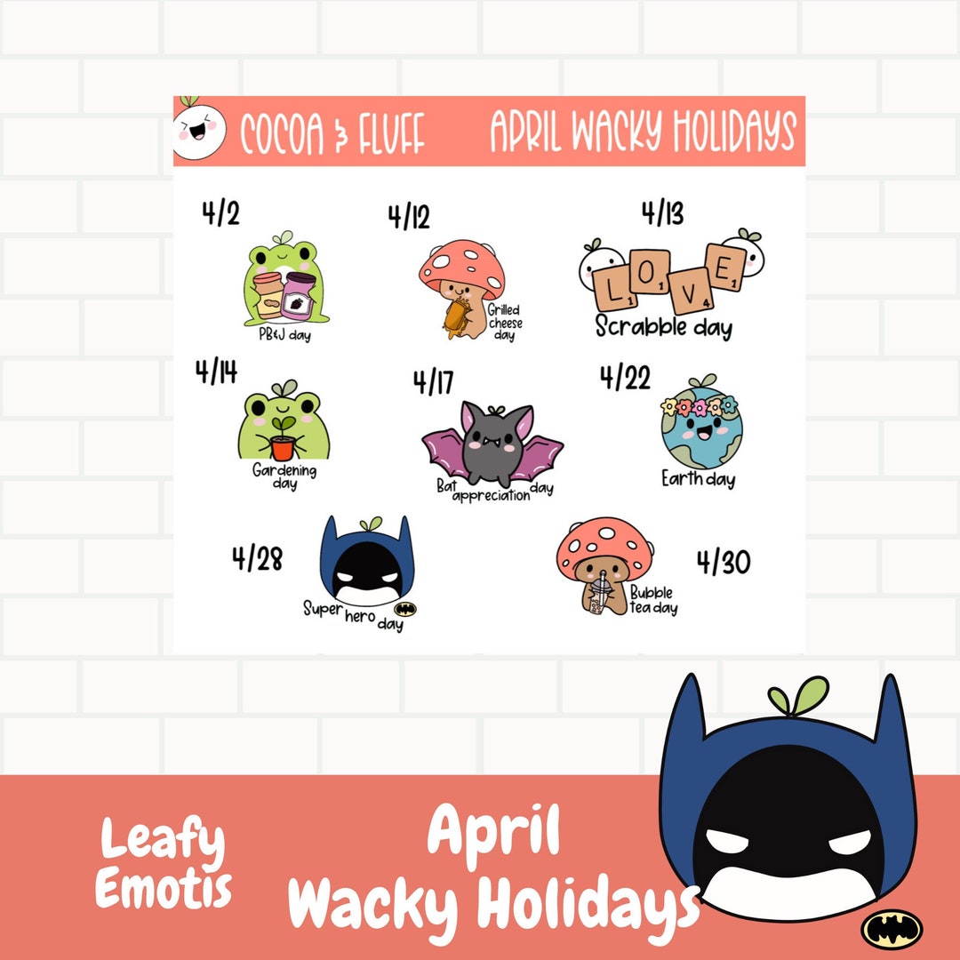 Wack Holidays Leafy Planner Icons, Hand Drawn Stickers, Leafy Planner ...
